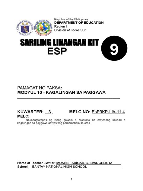 Esp Grade 9 Q3 Wk 41 Pdf