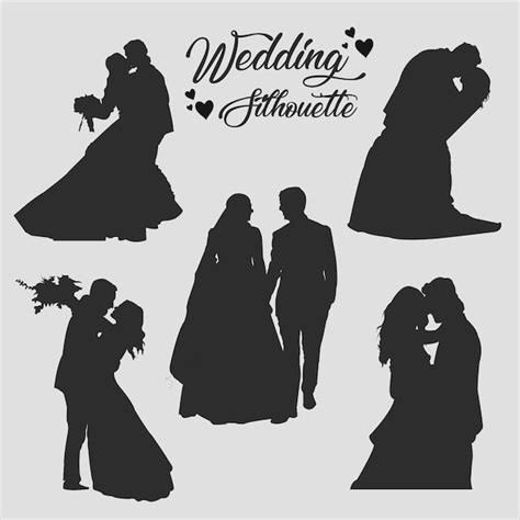 Premium Vector Wedding Silhouette