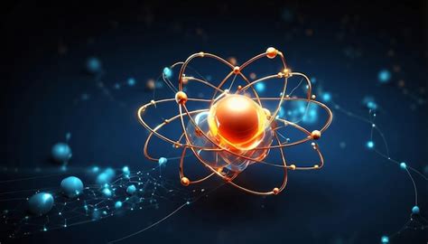 An Atom With Glowing Electrons And A Nucleus Atomic Energy And Science Concept Premium Ai