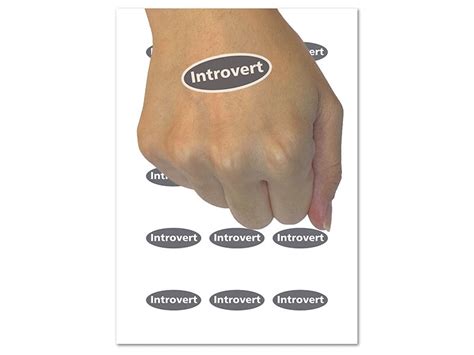 Introvert Antisocial Label Temporary Tattoo Water Resistant Fake Body