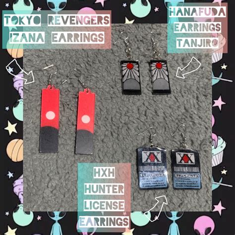 Izana Tanjiro And Hunter X Hunter Anime Earrings Womens Fashion Jewelry And Organizers