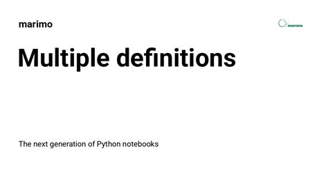 Multiple Definitions Marimo