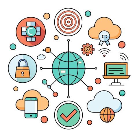 Networking Set Icon Globe Cloud Connections And Wireless Internet