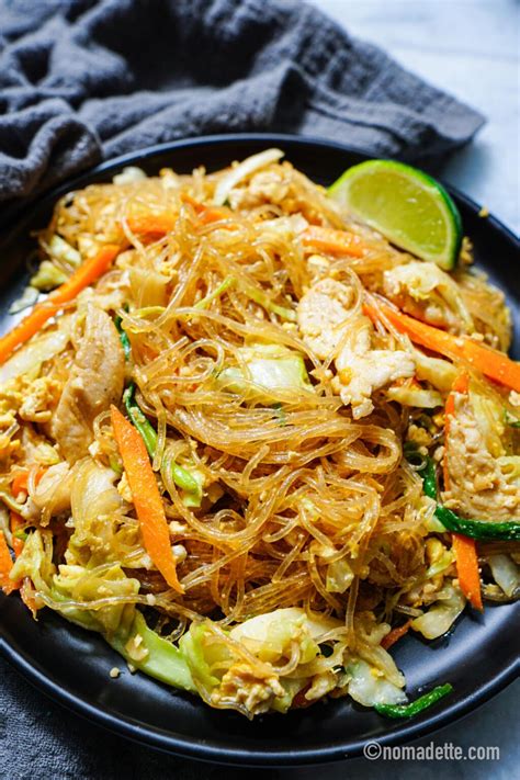 Pad Woon Sen Thai Stir Fried Glass Noodles Nomadette