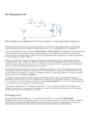 RC Charging Circuit Pdf RC Charging Circuit When A Voltage Source Is Applied To An RC Circuit