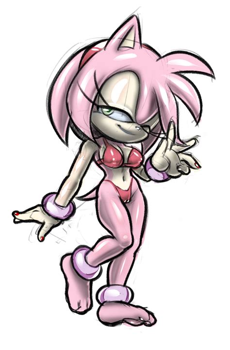Rockthebull Amy Rose Sonic Series Highres 1girl Animal Ears