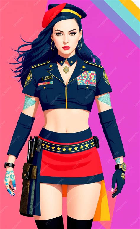 Premium Photo Sexy Female Police Officer Graffiti