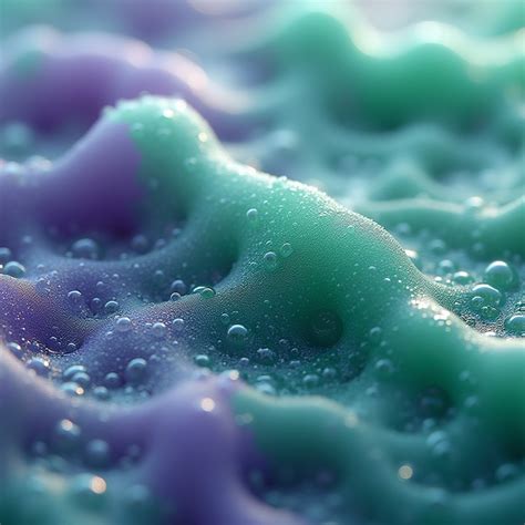 Ultra Realistic 4k Green And Purple Bubbling Fluid Texture Stable