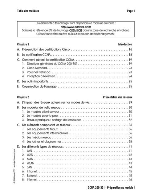 Table Des Matieres Pdf