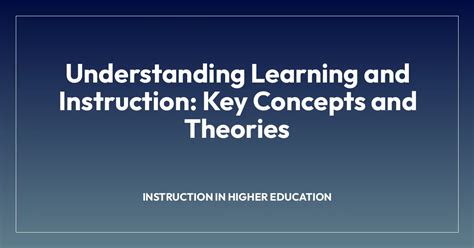 Understanding Learning And Instruction Key Concepts And Theories • Teachers Institute