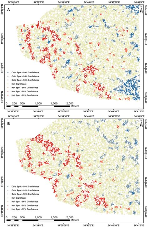 Hotspot Analysis Spatial Clustering For The Ndvi Extracted From The