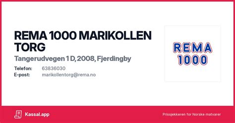 Rema 1000 Marikollen Torg I Tangerudvegen 1 D 2008 Fjerdingby Kassalapp®