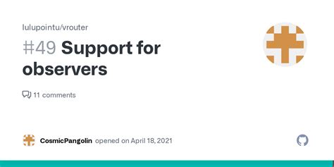 Support For Observers · Issue 49 · Lulupointuvrouter · Github