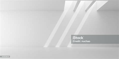 태양 빛이있는 흰색 콘크리트 내부의 추상적 인 벽에 그림자를 드리워 기하학적 구조 디자인 박물관 공간 잔인한 건축의 관점 3d 렌더링 0명에 대한 스톡 사진 및 기타 이미지