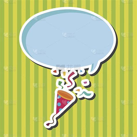 生日彩带主题元素素材 花瓣网