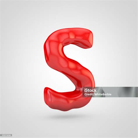빨간 플라스 티 신 편지 대문자 S 흰색 배경에 고립 0명에 대한 스톡 사진 및 기타 이미지 0명 3차원 형태 디지털 생성 이미지 Istock