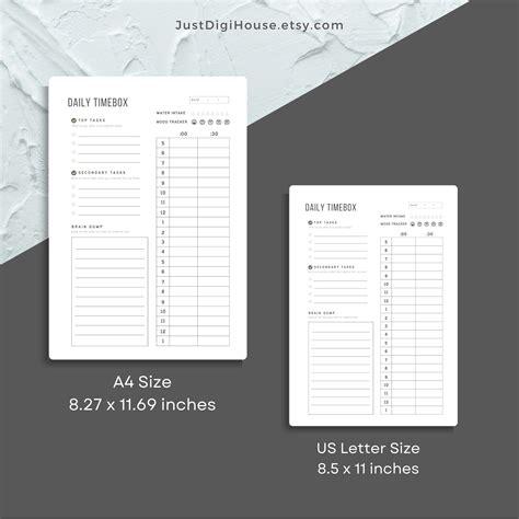 Daily Time Boxing Planner Printable Pdfs Annotation App Friendly Pdfs Time Block Journal