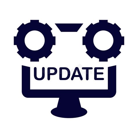Computer Monitor Gear Setting Update Software Computer Software Update Icon Stock Vector