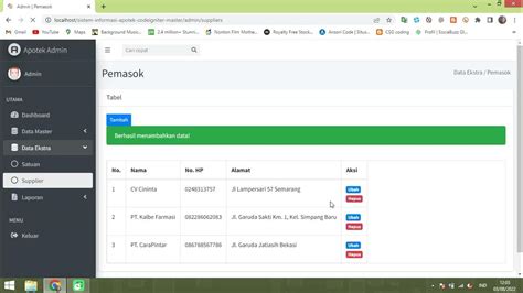 Aplikasi Sistem Informasi Apotek Berbasis Web #webprogramming # ...