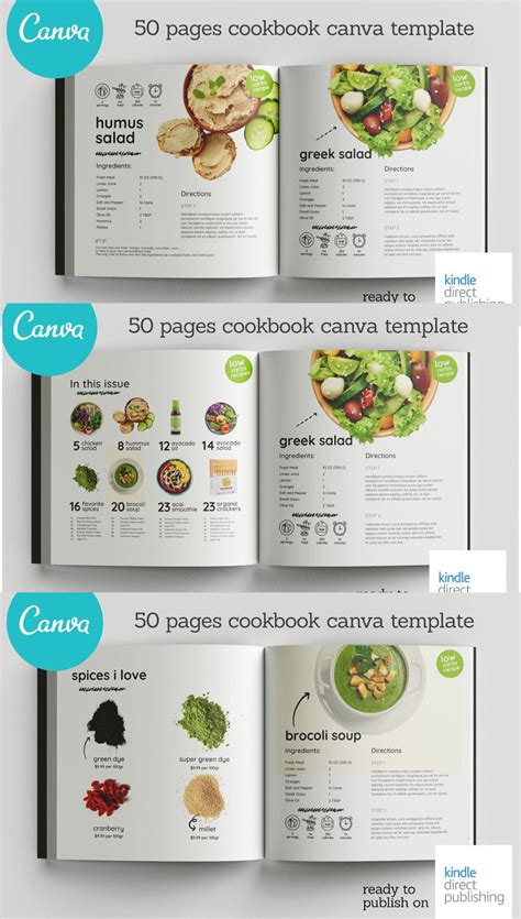 50 Pages Canva Salads Book Template Salad Recipe Book Recipe Ebook