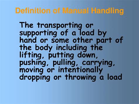 Ppt Manual Handling An Introduction Powerpoint Presentation Free