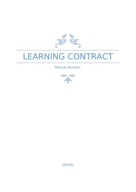 Learning Contract Template