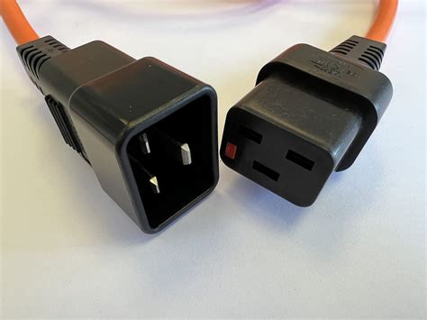 Iec C19 To C20 Lock 3m Orange Cable Pc1375 Component Buddy