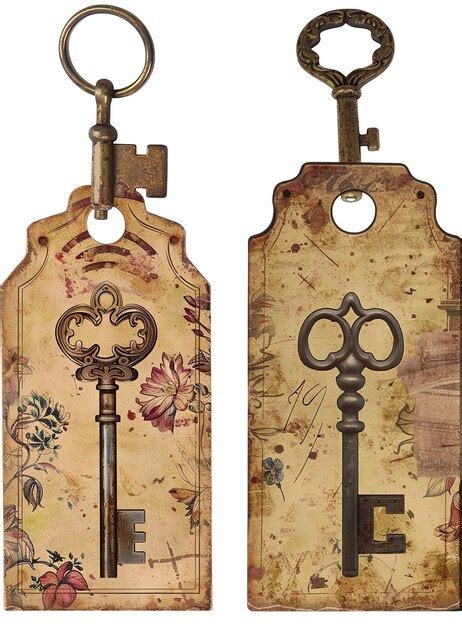 Junk Journal Label Keys Vintage Style Printable Junk Journal