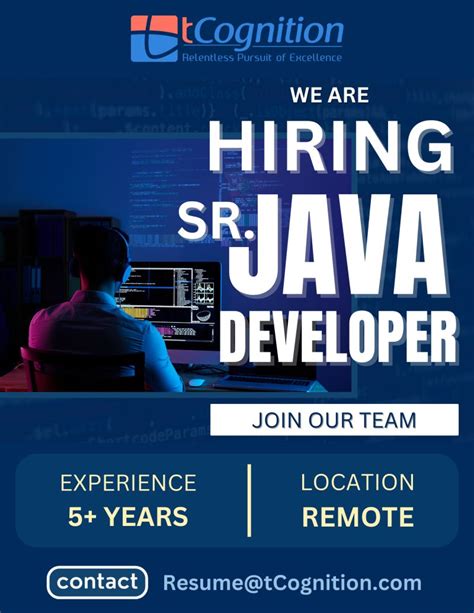Tcognition On Linkedin Hiring Seniorjavadeveloper Job Placement