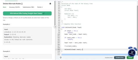 Day 81 Of 100daysofcodechallenge Delete Alternate Nodes Ruhi