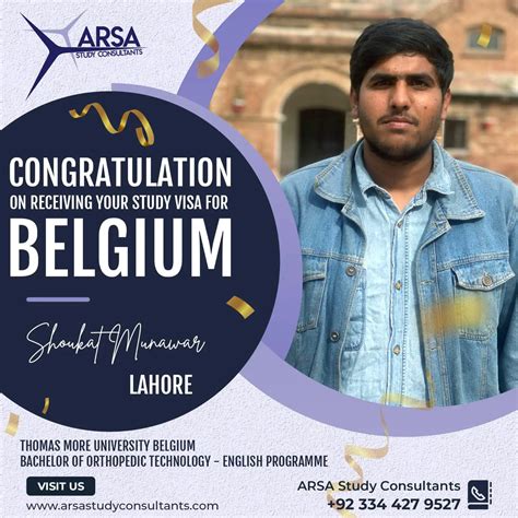 Congratulations Shokat Munawar For Getting Belgium Study Visa 2023
