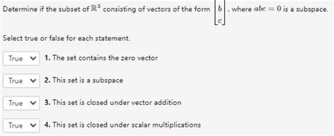 Solved Determine If The Subset Of R Consisting Of Vectors Chegg