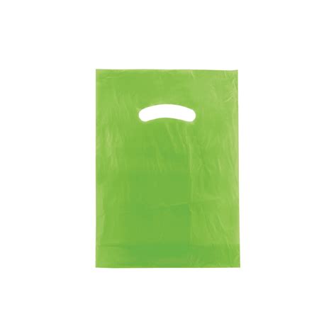 Citrus Green Super Gloss Die Cut Handle Bag 9x12 Enviropackaging