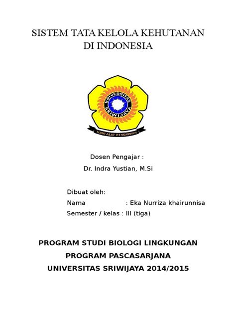 Pdf Sistem Tata Kelola Kehutanan Di Indonesia Eka Nurriza Khairunnisa Dokumen Tips