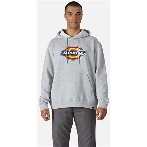 Dickies Mens Logo Graphic Fleece Hoodie Grey
