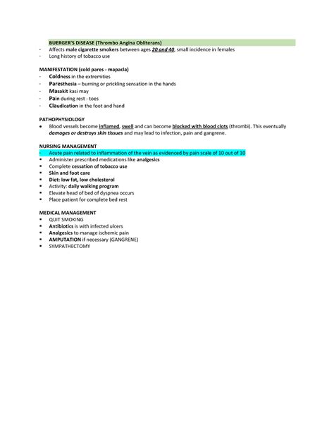 Buerger Disease Buergers Disease Thrombo Angina Obliterans Affects