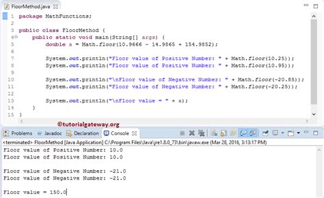 Java Floor Function