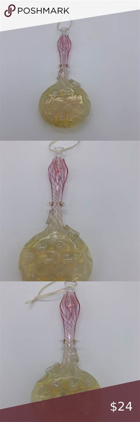Vintage Iridescent Hand Blown Art Glass Air Planter Hanging Vase