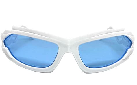 Classic Hardcore Gangster Biker Wrap Around Luxury Sunglasses Sleek Wh