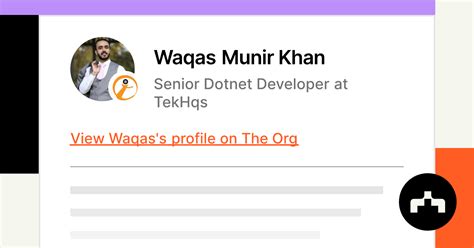 waqas munir khan senior dotnet developer at tekhqs the org