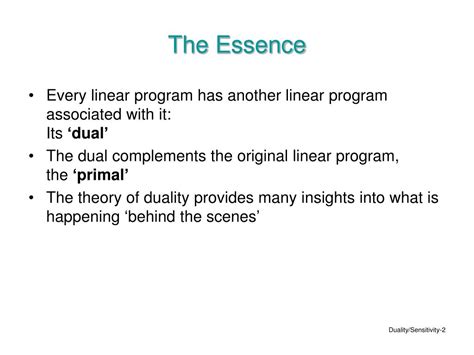 PPT Duality Theory PowerPoint Presentation Free Download ID