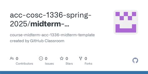Github Acc Cosc 1336 Spring 2025midterm Shodanlover Course Midterm