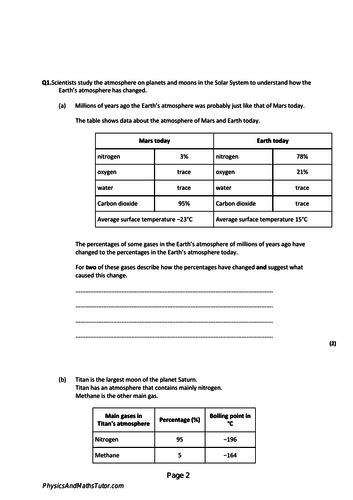 Gcse Ocr Chemistry Chemistry Of The Atmosphere Complete Revision