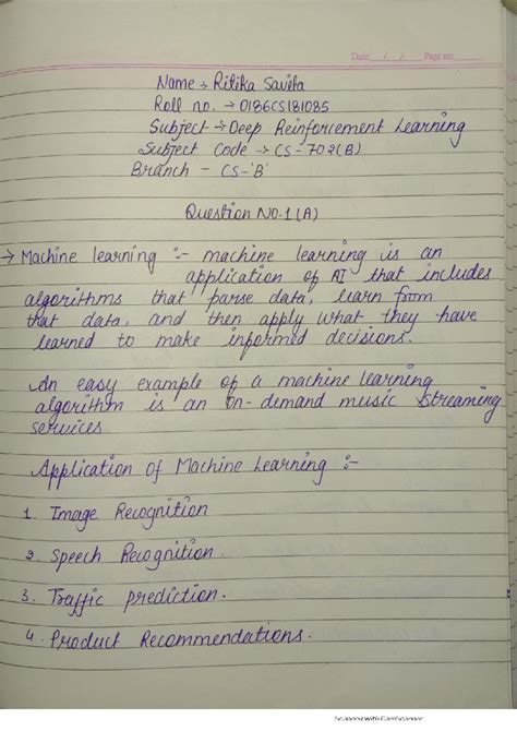 Deep And Reinforcement Learning Studocu