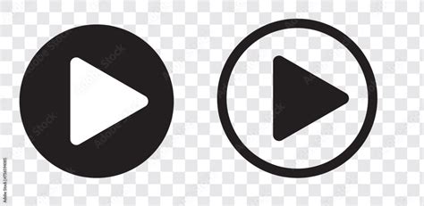 Play Button Icon Circle Start Buttons Illustration Video Audio