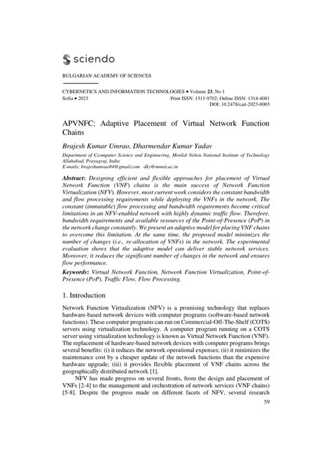 Pdf Apvnfc Adaptive Placement Of Virtual Network Function Chains