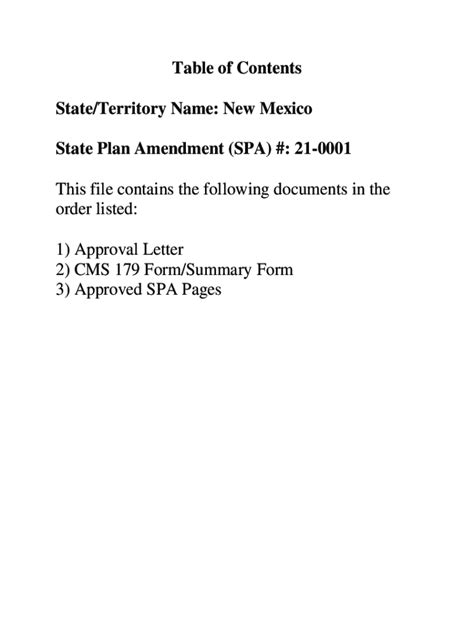 Fillable Online New Mexico State Plan Amendment Spa 21 0001 Fax