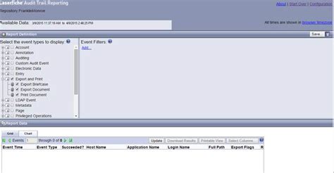 audit trail does not pull any data for exported or printed documents