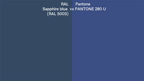 Ral Sapphire Blue Ral 5003 Vs Pantone 280 U Side By Side Comparison