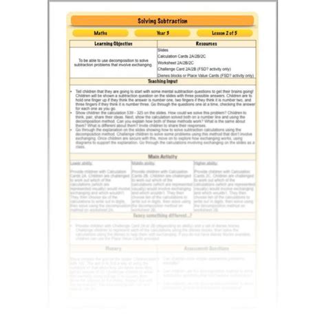 Solving Subtraction Ks2 Maths Lesson Resources For Year 3 — Planbee